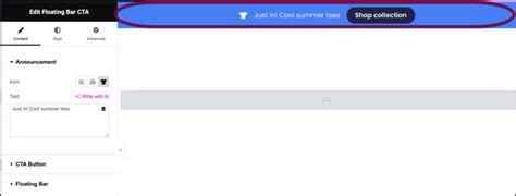 Add A Floating Bar To Your Site Elementor