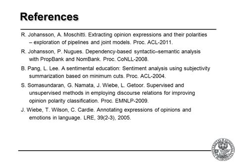 Extraction Of Opinions On The Web Richard Johansson Presentation At The LK Summer School August