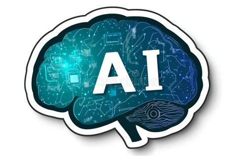 Ai Brain Icon Glowing Circuits In Vibrant Colors Symbolizing Artificial Intelligence Cognitive