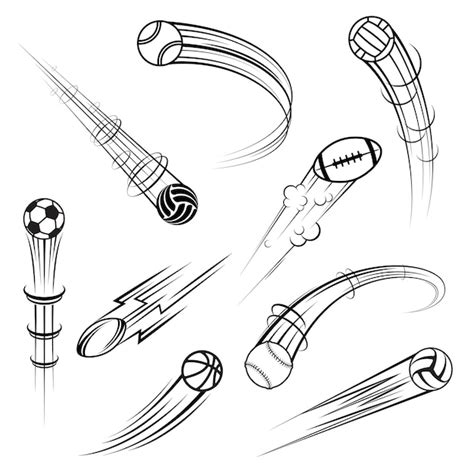 Premium Vector Different Sport Balls Movement