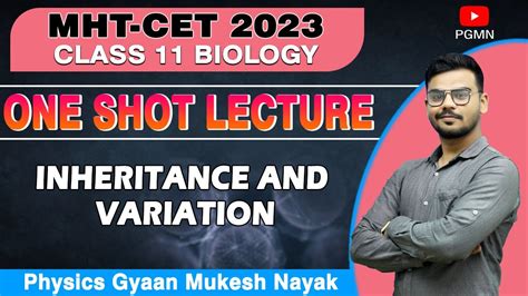 Inheritance And Variation Pyqs Series One Shot Lecture Mht Cet