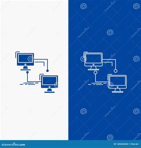 Local Lan Connection Sync Computer Line And Glyph Web Button In