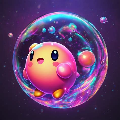 Kirby On A Bubble Fanart