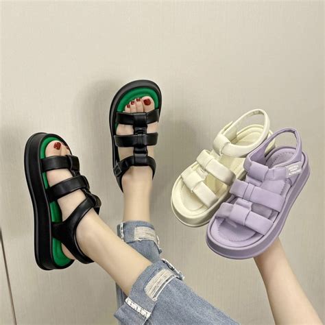 Badu Bg Летни най нови римски сандали с отворени пръсти на платформа Модни и удобни ежедневни