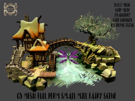 Second Life Marketplace Gd Mesh Full Perm Small Mill Fairy Scene