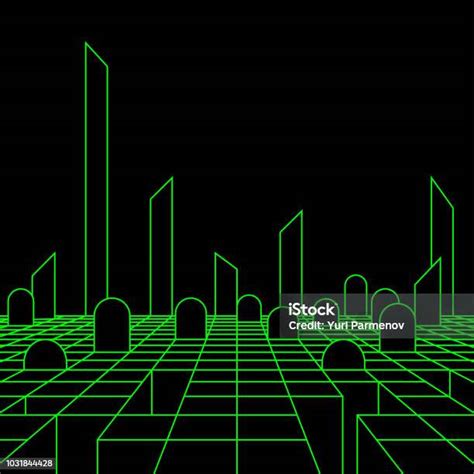 기념비와 삭제 표시 복고 스타일 Infographics입니다 묘지 와이어 프레임 풍경 배경 기념 하루입니다 장례식 기관 배너입니다 벡터 가상현실에 대한 스톡 벡터 아트 및