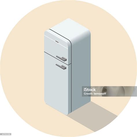 화이트 냉장고 3d 평면 냉장고의 벡터 등색 일러스트 0명에 대한 스톡 벡터 아트 및 기타 이미지 0명 3차원 형태 가정 생활 Istock