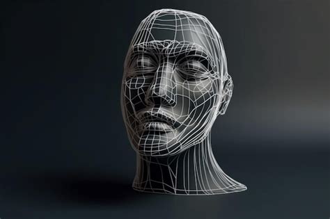 Premium Ai Image 3d Abstract Human Head Made With Curvy Lines