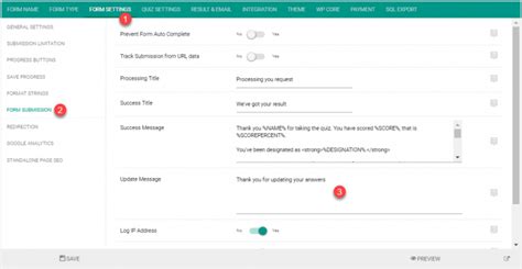form update success message and email notification form submission