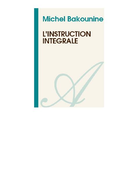 Michel Bakounine Linstruction Integrale Pdf