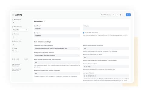 Shifts Time And Attendance Tsea Erpnext