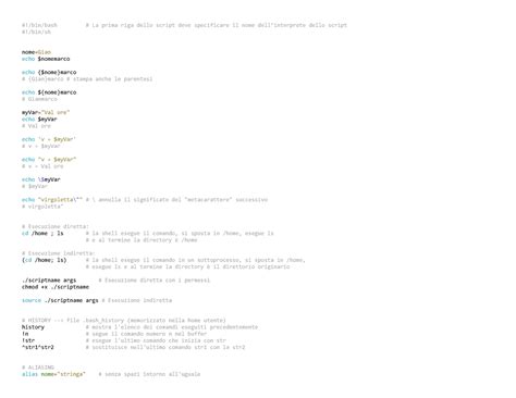 Comandi Bash Binbash La Prima Riga Dello Script Deve