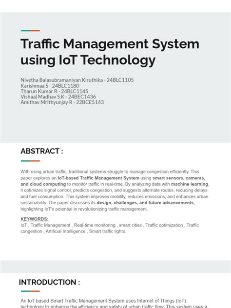 Traffic Management System Using Iot Technology Pdf Internet Of Things Traffic