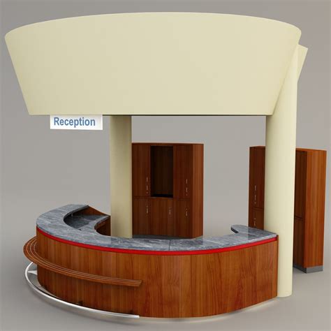 리셉션 데스크 3d 모델 79 3ds Lwo Max Obj Ma C4d Free3d