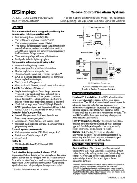 Data Sheet Simplex 4004 0002 Download Free Pdf Fire Sprinkler System Switch