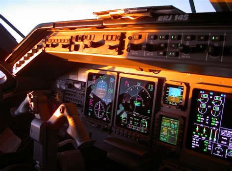 E145 Flight Deck View Aircraft Cockpit