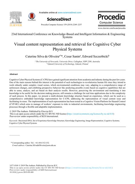 Pdf Visual Content Representation And Retrieval For Cognitive Cyber Physical Systems