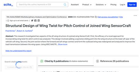 Structural Design Of Wing Twist For Pitch Control Of Joined Wing Sensorcraft [scite Report]