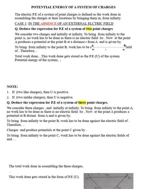 Electrostatic Potential And Capacitance Module 2 Pdf Electric Field Potential Energy