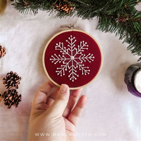 Easy Snowflake Embroidery Pattern Tutorial Makenstitch
