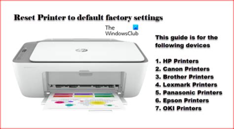 How To Reset Printer To Default Factory Settings In Windows 1110