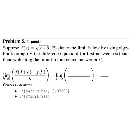solved problem 5 1 ﻿point suppose f x x 62 ﻿evaluate the
