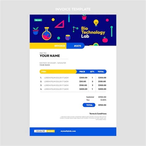 Vibrant Science Lab Invoice With Playful Icons Jiffy Designs