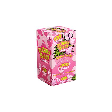 Bubbly Billy Buds 10mg Cbd Cotton Candy Lollies With Bubblegum Inside