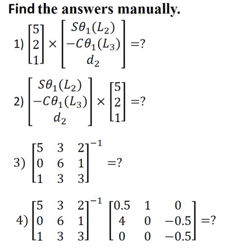 Solved Find The Answers Manually 1 Chegg