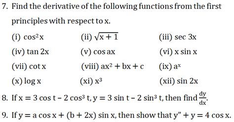 Differentiation 4 Marks Questions