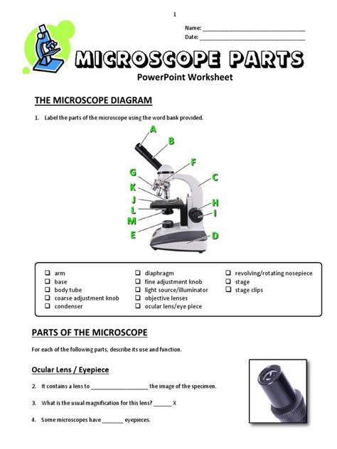Tangstar Science Microscope Parts Review Worksheet Answers