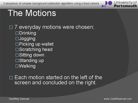 Comparison Of Complex Background Subtraction Algorithms Using A