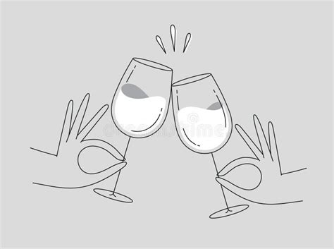 Two Glasses Sparkling Wine Clinking Stock Illustrations 145 Two Glasses Sparkling Wine