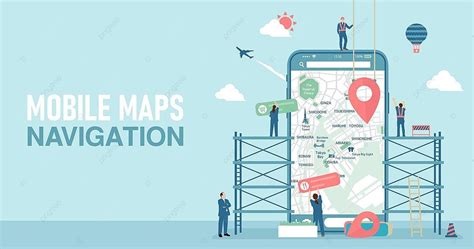 Mobile Map Apps Concept Banner Illustration Network Tokyo Device Vector Network Tokyo Device