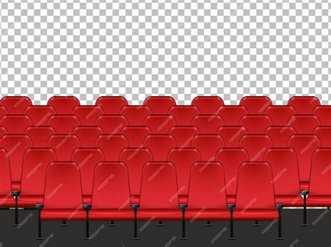 투명한 영화관의 빨간 좌석 무료 벡터