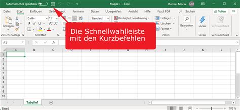 Excel Oberfläche Aufbau Und Bezeichnungen