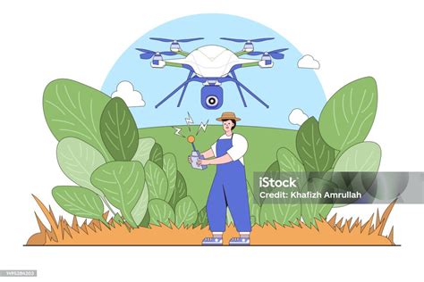 농작물 모니터링을 위해 드론을 조작하는 사람과 함께하는 스마트 농업 및 농업 기술 개념 스마트 농업에 대한 스톡 벡터 아트 및 기타 이미지 스마트 농업 가상현실