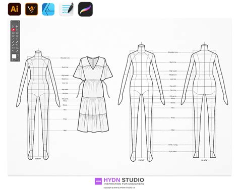 무료 패션 디자인 도식화를 위한 바디 템플릿 세트 헤이든스튜디오ㅣ디지털 패션자료의 모든것
