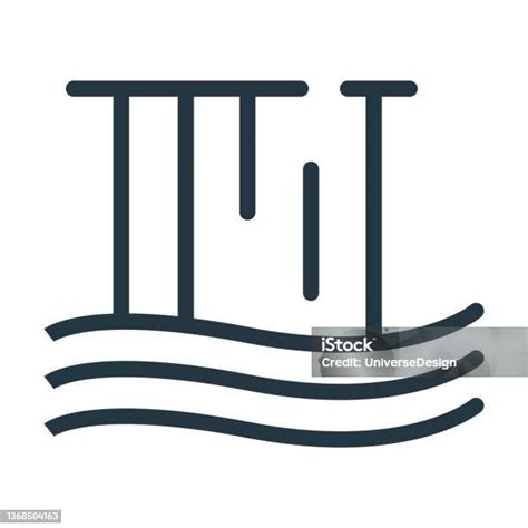 폭포 얇은 선 아이콘 산 아프리카 개념 고립 된 윤곽 기호에서 자연 선형 아이콘 웹 디자인 및 앱에 대한 벡터 그림 기호 요소입니다 0명에 대한 스톡 벡터 아트 및 기타