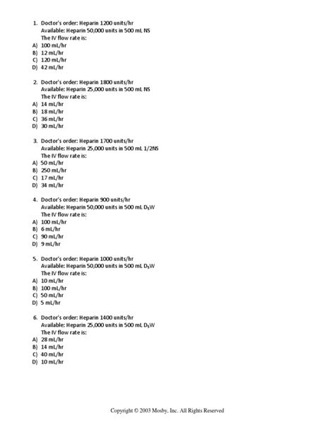Heparin Drip Calculations 3