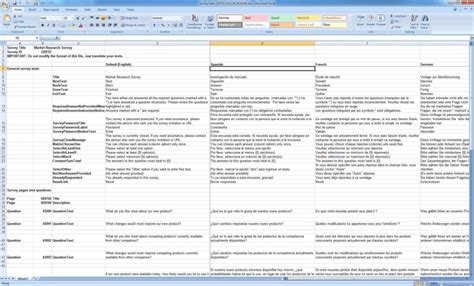 Survey Template Excel Spreadsheet1 Db Excel