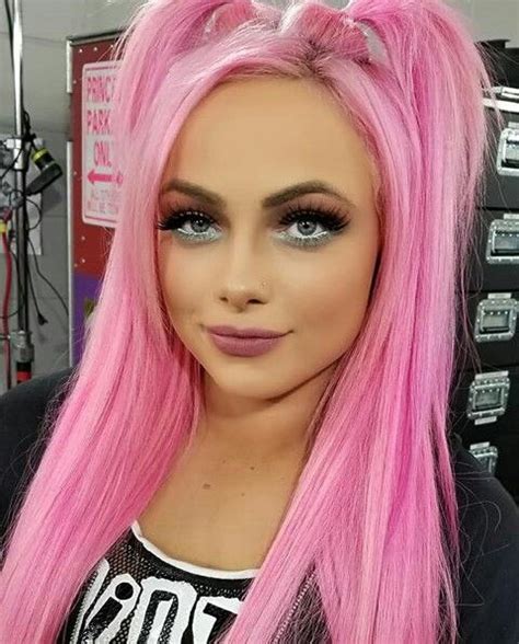 Liv Morgan With Pink Hair And Blue Eyes In Black T Shirt Liv Morgan