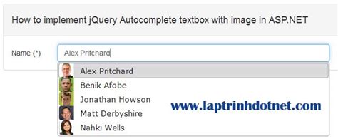 How To Implement Jquery Autocomplete Textbox With Image In Aspnet