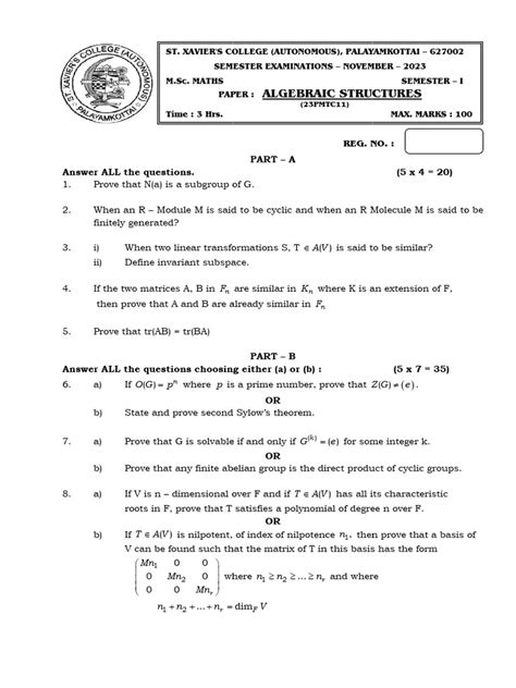 23pmtc11 Algebraic Structures 2 Pdf Eigenvalues And Eigenvectors Algebra