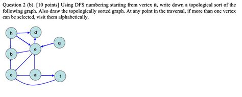 Solved Question 2 B 10 Points Using Dfs Numbering
