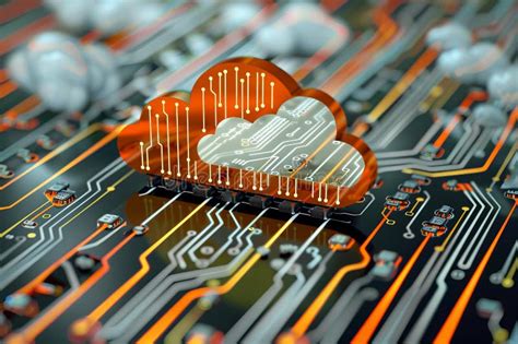 Digital Cloud Computing Concept On Circuit Board Stock Illustration Illustration Of