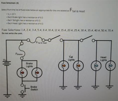 Solved Fuse Selection 4 Select From The List Of Fuse Sizes Chegg Com