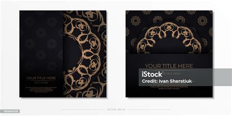 고급 장식이있는 검은 색의 인쇄 디자인 엽서를위한 스퀘어 템플릿 빈티지 패턴초대 카드를 준비하고 있습니다 0명에 대한 스톡 벡터 아트 및 기타 이미지 Istock