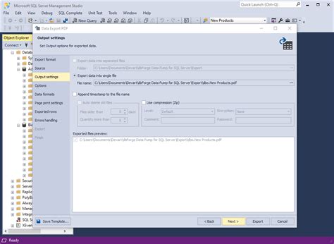 how to export sql server data to pdf