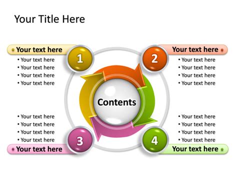 PowerPoint Slide Cycle Arrow Diagram D Multicolor Cycle Arrows TG CrystalGraphics